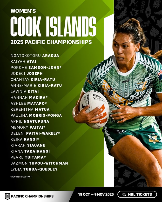 Pacific Championships 2025, Cook Islands Moana, women's squad, Lavinia Kitai | Bulldogs