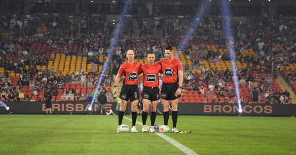 NRL Match Officials, Round 6, referees, touch judge, bunker for Telstra ...