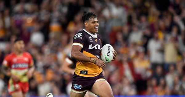 Selwyn Cobbo, Brisbane Broncos, Battle of Brisbane, centre, NRL 2024 ...
