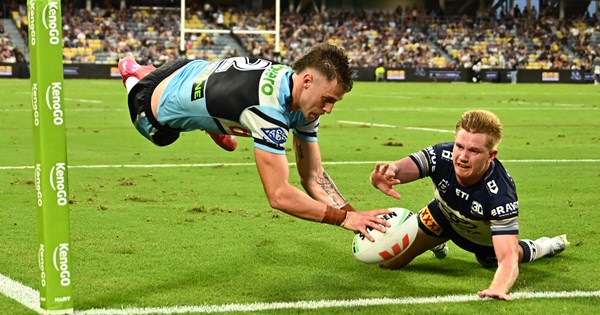 NRL 2025, Cronulla Sharks, Will Kennedy, Sam Stonestreet, long-range ...