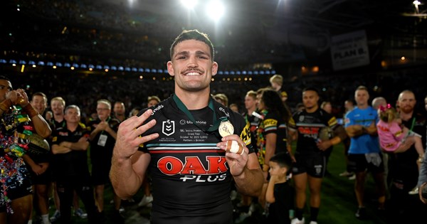 NRL 2023, Nathan Cleary Clive Churchill medal, Penrith Panthers grand ...