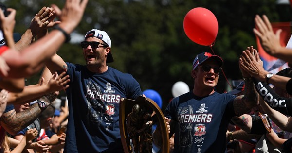 Roosters fans celebrate with players | NRL.com