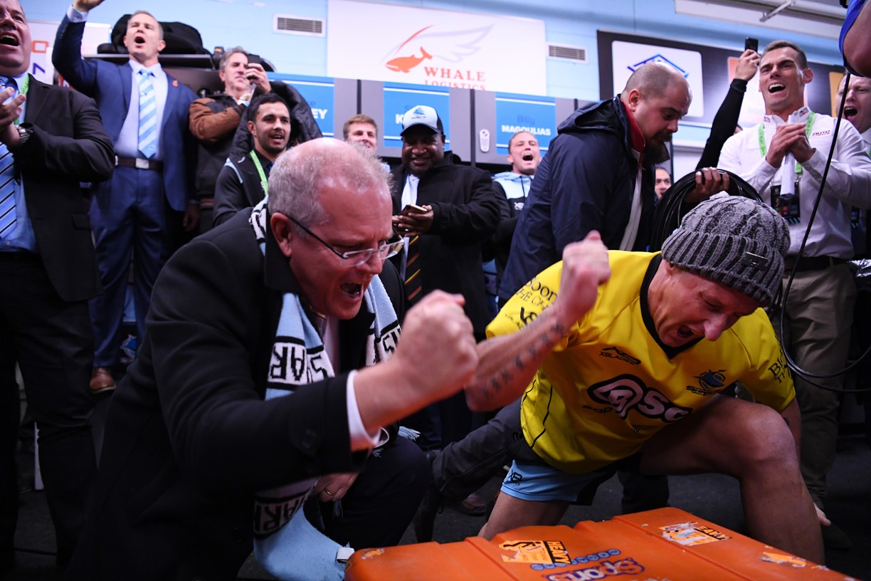 Prime Minster Scott Morrison revels in Cronulla Sharks victory | NRL.com