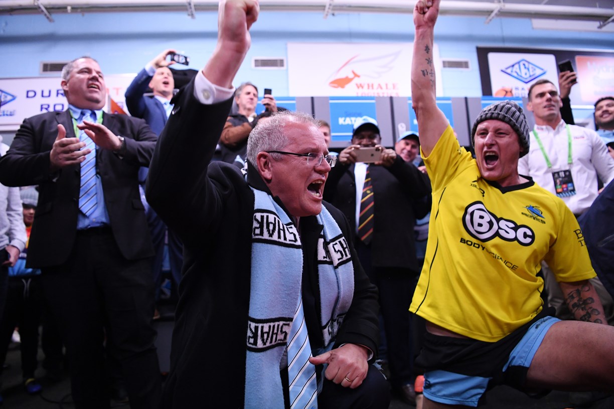 Prime Minster Scott Morrison revels in Cronulla Sharks victory | NRL.com