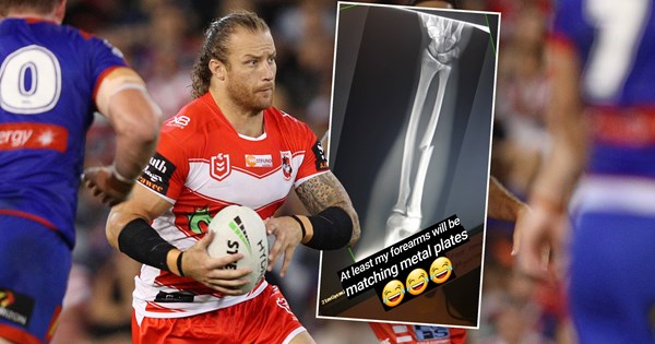 Korbin Sims plays on for St George Illawarra Dragons despite suspected ...