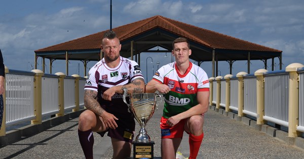 Former Canberra Raiders Luke Page and Mitch Cronin in mate versus mate ...