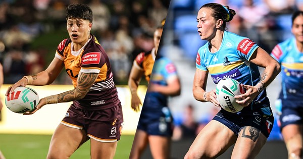 NRLW 2023, Broncos v Titans, Niall Williams-Guthrie, Evania Pelite ...